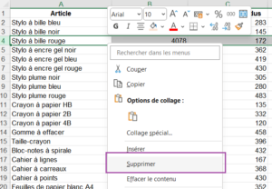 Comment supprimer une ligne sur Excel - La Pro du Bureau